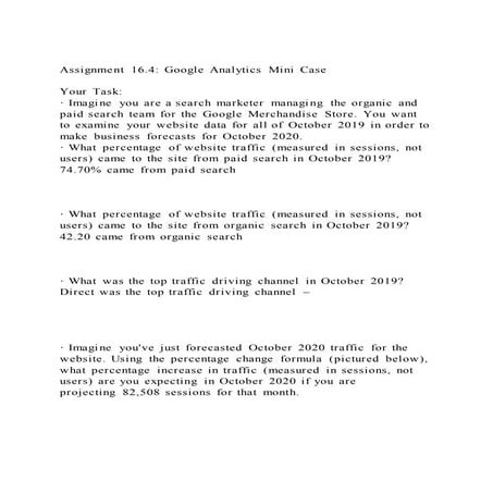 Assignment 16.4 google analytics mini case your task · imag | PDF