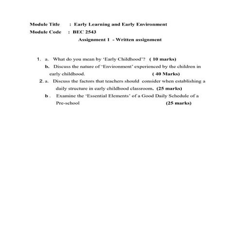 Assignment 1 and 2 early environment.pdf