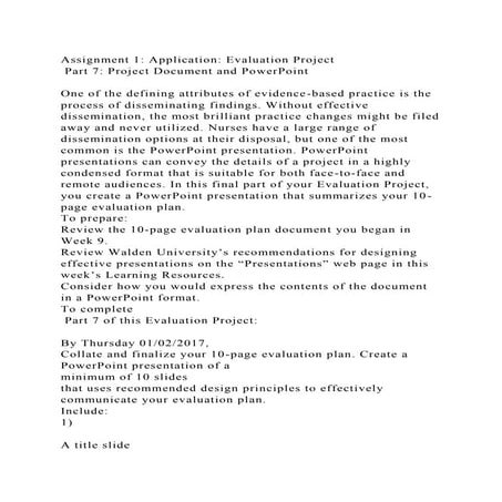 Assignment 1 Application Evaluation Project Part 7 Project Doc.docx