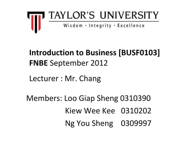 Business exercise answer | PDF