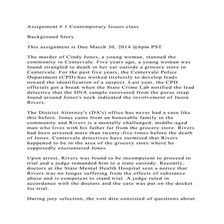 Assignment # 1 Contemporary Issues classBackground Story Th.docx