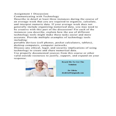 Assignment 1 Discussion Communicating with TechnologyDescribe i.docx