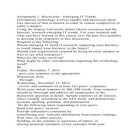 Assignment 1 Discussion—Planning a Presentation to Summarize Your C.docx