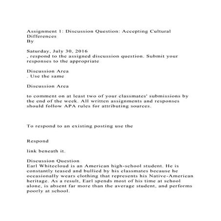 InstructionsStudents will answer the discussion prompt below ( | DOCX