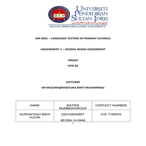 Assignment 1 dr mazura (autosaved) | PDF