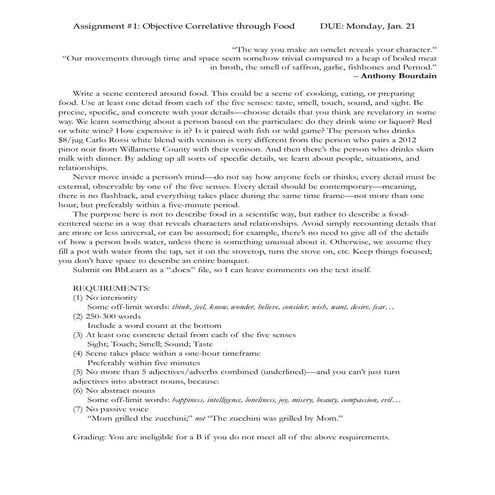 Assignment 1 food | PDF