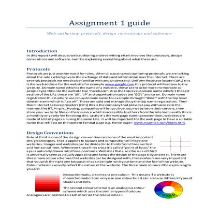 Assignment 1 guide | DOCX