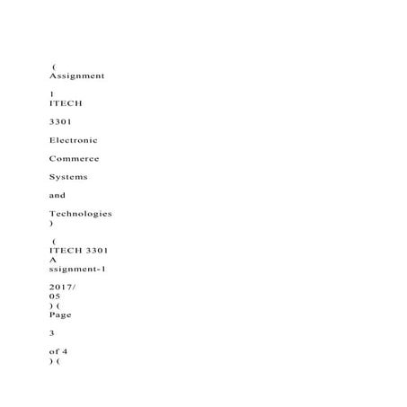 (Assignment 1ITECH 3301 Electronic Commerce.docx