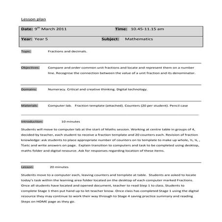 Assignment 1 lesson plan | DOCX