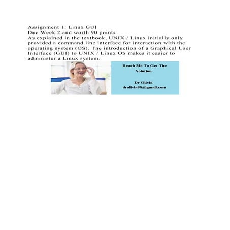 Assignment 1 Linux GUIDue Week 2 and worth 90 pointsAs explaine.docx