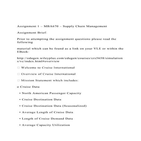 Assignment 1 – MBA670 – Supply Chain Management Assignment.docx