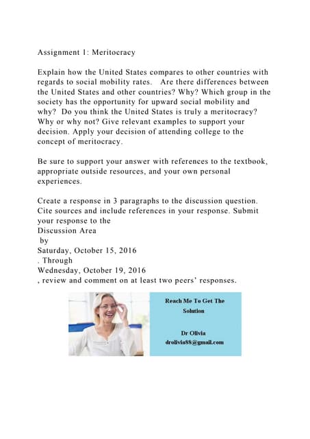 Assignment 1 Discussion—Social StratificationThe United State.docx