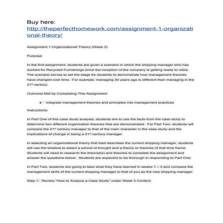 ASSIGNMENT 1 ORGANIZATIONAL THEORY | PDF