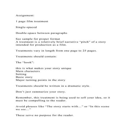 Assignment1 page film treatmentSingle-spacedDouble-spac.docx