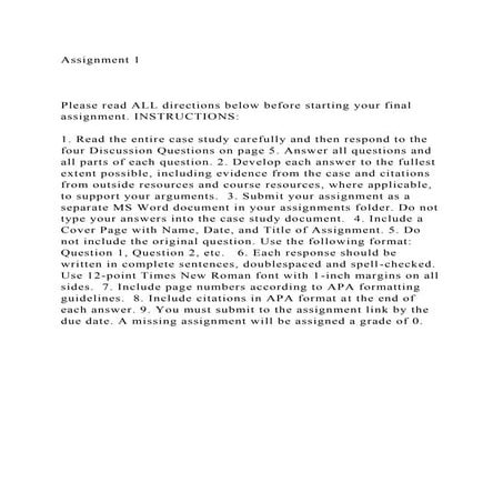 Assignment 1 Please read ALL directions below before startin.docx ...