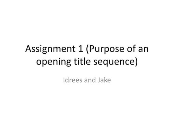 Assignment 20 preliminary planning | PPT