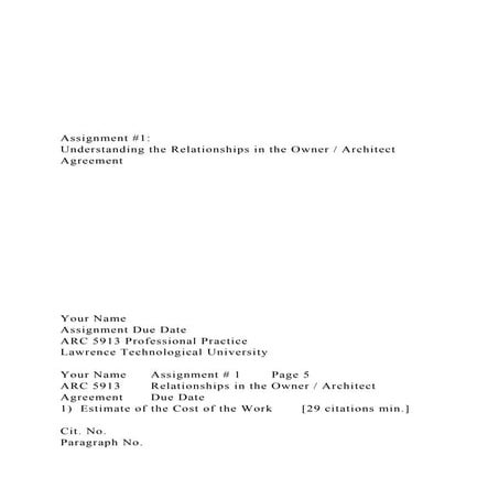 Assignment #1Understanding the Relationships in the.docx