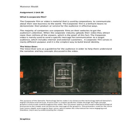 Assignment 1 unit 28 | DOCX