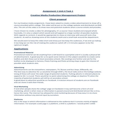 Assignment 1 unit 4 task 1 | PDF