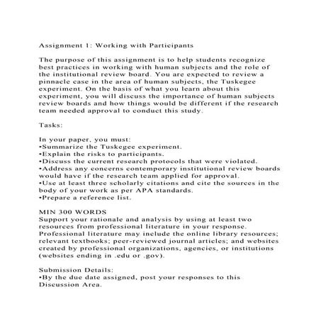 Assignment 1 Working with ParticipantsThe purpose of this ass.docx