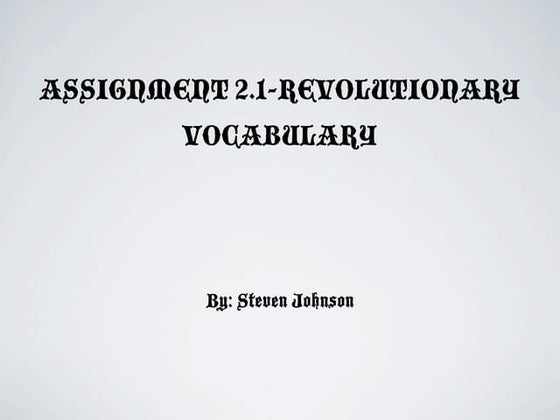 Assignment 2.1 | PPT