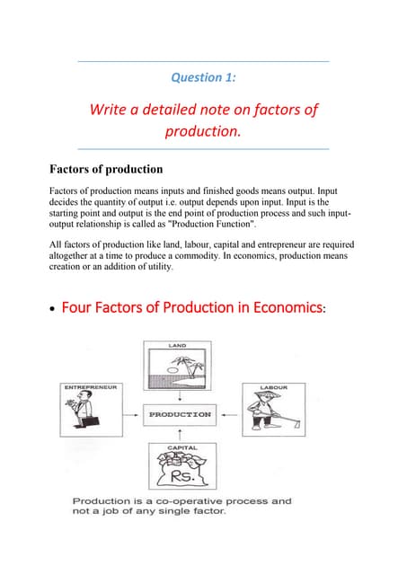 Factors of production | PPTX | Business | Business and Finance