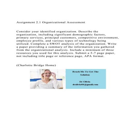 Assignment 2.1 Organizational Assessment Consider your ide.docx