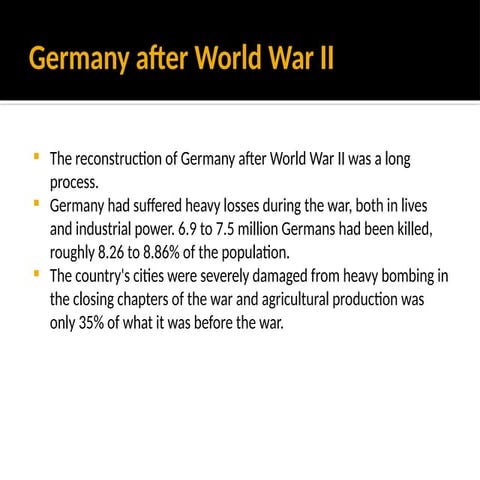GERMANY AFTER WORLD WAR 2 HISTRY OF GERMANY | PPT