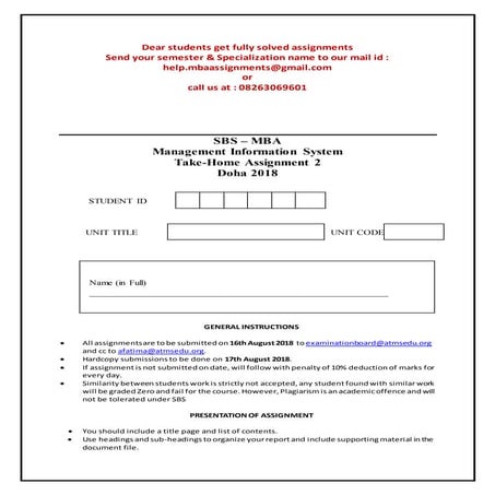 Assignment 2 mis - doha 2018 | DOCX