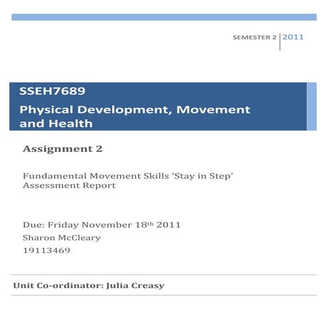 Stay in Step FMS Assessment Report | PDF