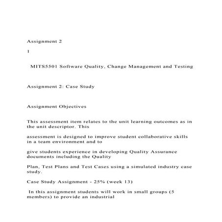 Assignment 2 1 MITS5501 Software Quality, Chan.docx