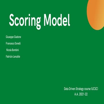 Scoring MODEL | PPT