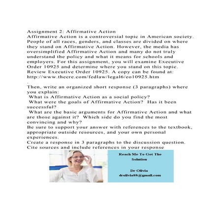 Assignment 2 Affirmative ActionAffirmative Action is a controve.docx