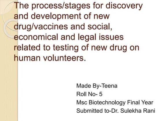Drug Development Process | PPTX
