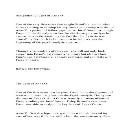 Assignment 2 Case of Anna OOne of the very first cases that c.docx ...