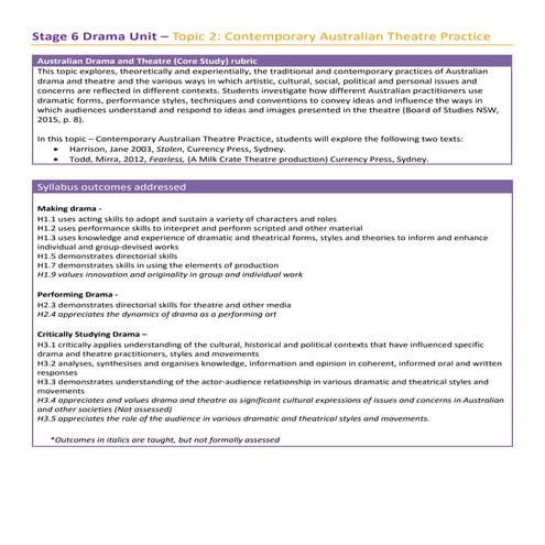 Drama Unit and Lesson Plans | PDF