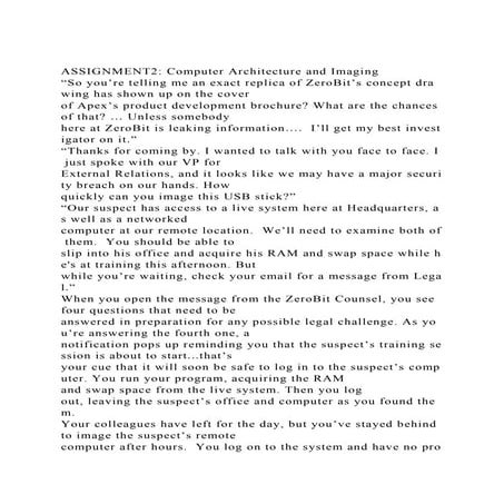 Assignment2 Computer Architecture And Imaging So Youre Telling Docx 