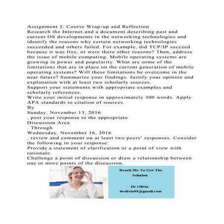 Assignment 2 Course Wrap-up and ReflectionResearch the Internet a.docx