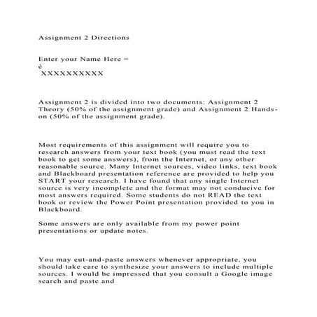 Assignment 2 Directions Enter your Name Here =è XXXXXXXXXX.docx