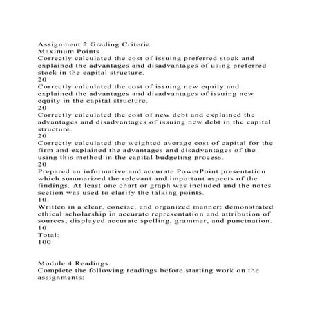 Assignment 2 Grading Criteriamaximum Pointscorrectly Calculate Docx