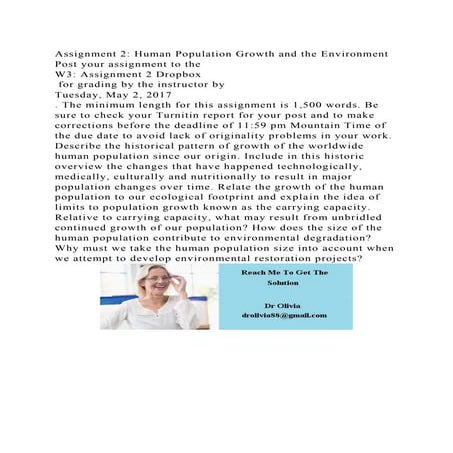 Assignment 2 Human Population Growth and the EnvironmentPost your.docx