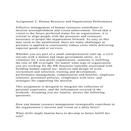 Assignment 2 Human Resource and Organization PerformanceEff.docx