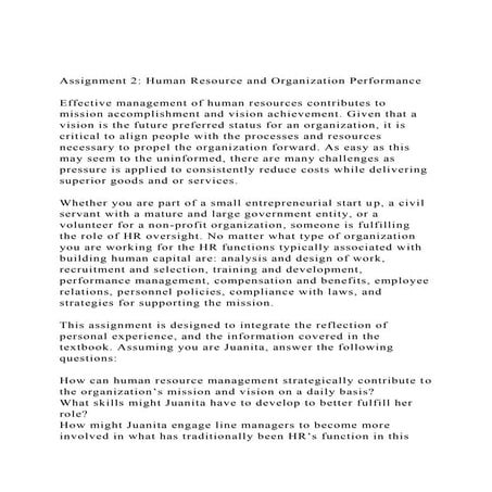 Assignment 2 Human Resource and Organization PerformanceEff.docx
