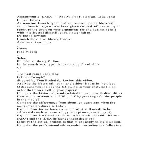 Assignment 2 Lasa 1—analysis Of Historical Legal And Ethical Issudocx 