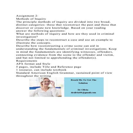 Assignment 2 Methods Of Inquirythe Principle Methods Of Inquirydocx