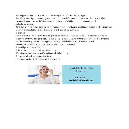 Assignment 2 (RA 1) Analysis of Self-ImageIn this assignment, yo.docx