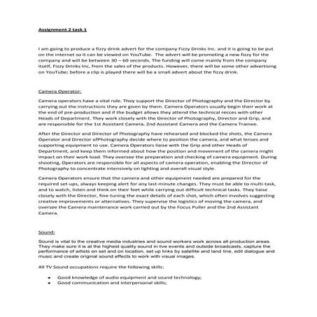 Assignment 2 task 1 | DOCX