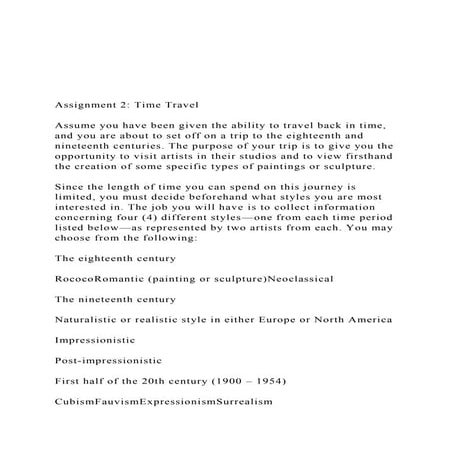 Assignment 2 Time TravelAssume you have been given th.docx