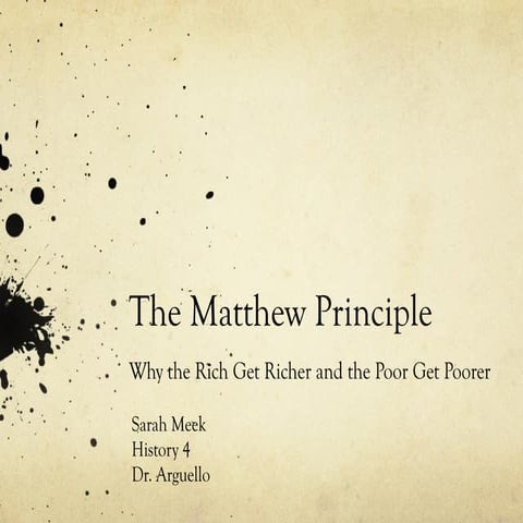 The Matthew Effect How Advantage Begets Further Advantage Illustrated ...