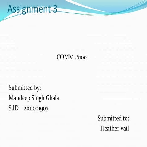 Assignment 3 | PPT